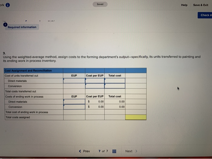 Solved Saved Help Save & Exit 7 Check ! Required information | Chegg.com