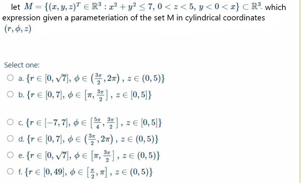 Solved let M = {(x, y, z)7 € R3 : x2 + y2 Solved let M = {(x, y, z)7 € R3 : x2 + y2