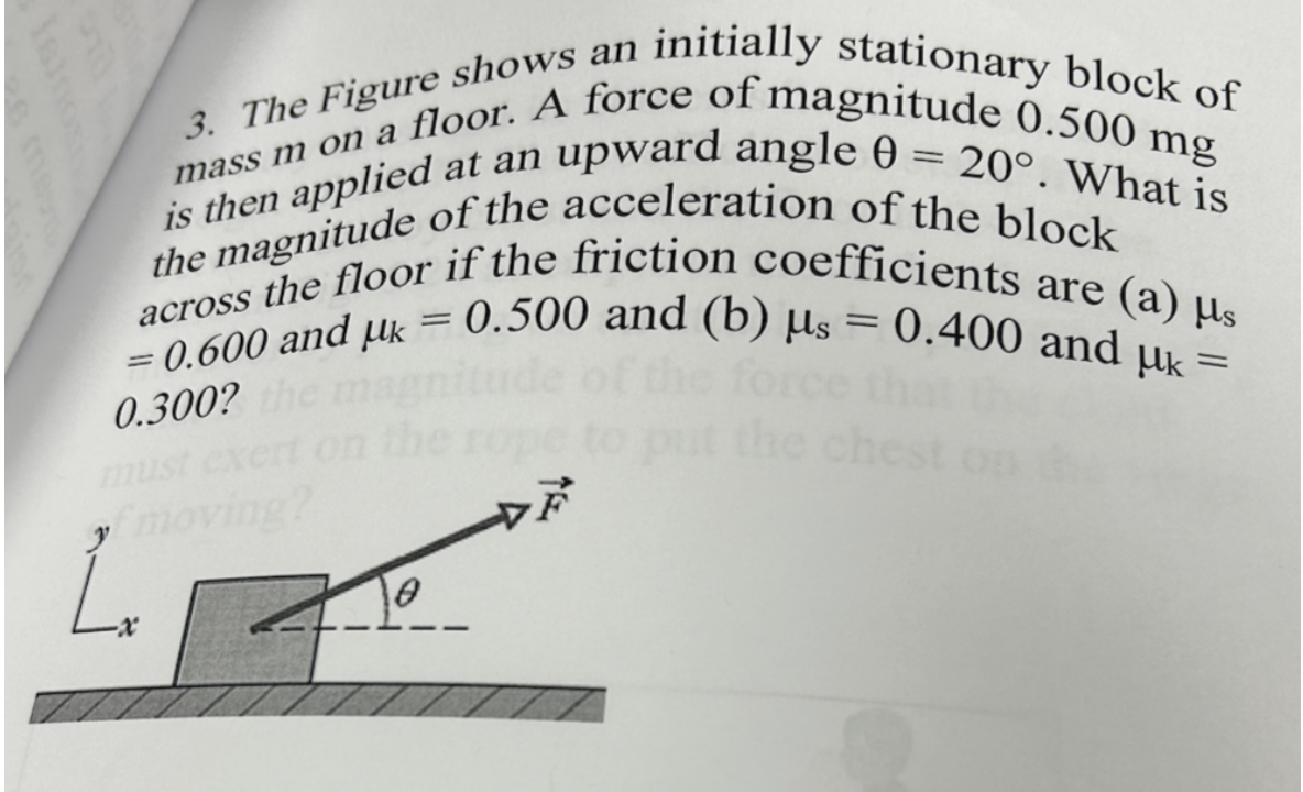 Solved 3. The Figure shows an initially stationary block of | Chegg.com