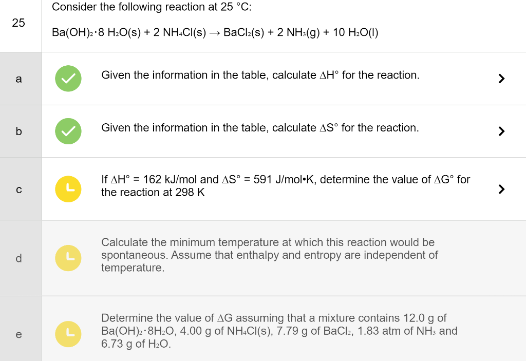 Solved Consider the following reaction at 25∘C : | Chegg.com