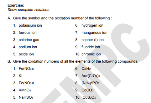 Solved Exercise: Show complete solutions. A. Give the symbol | Chegg.com