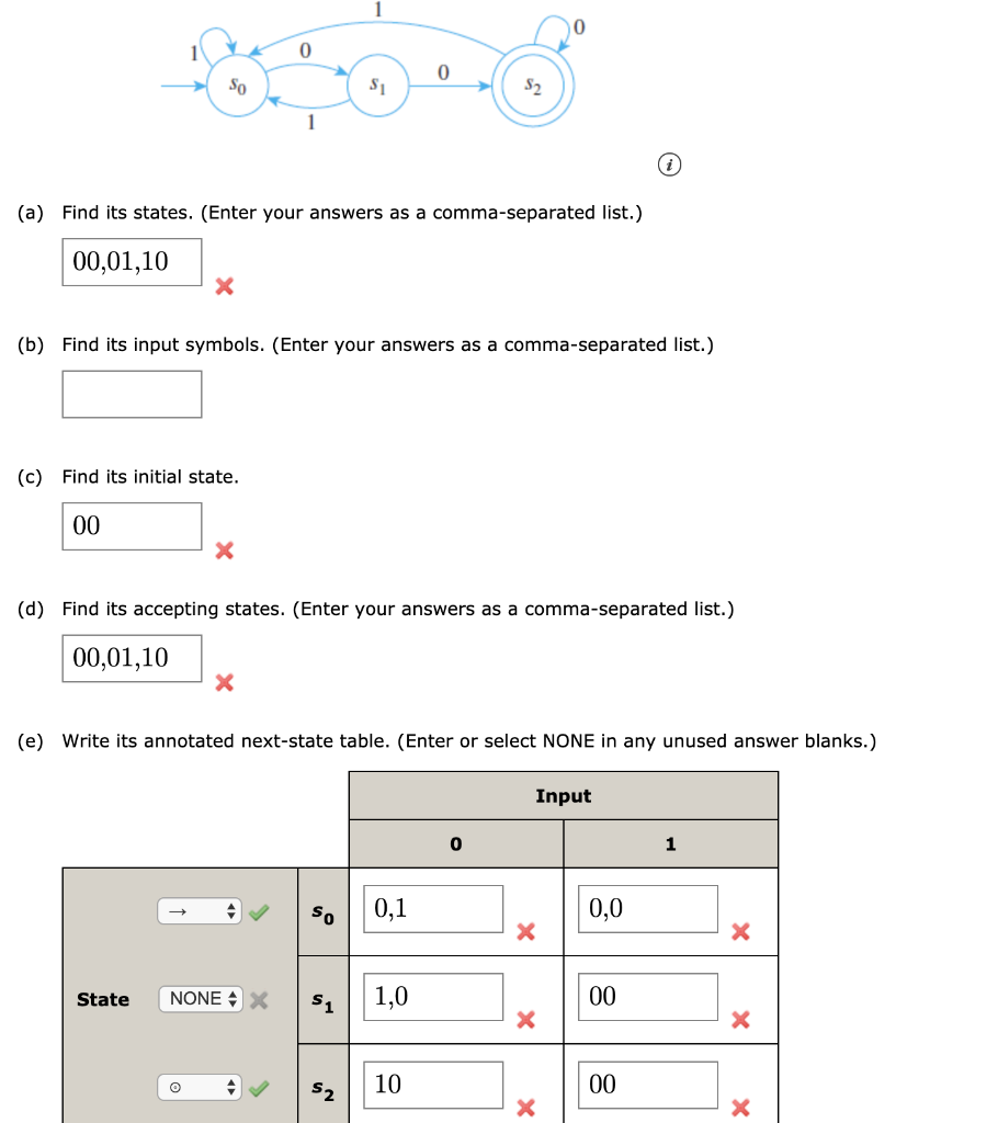 Solved (a) Find its states. (Enter your answers as a | Chegg.com