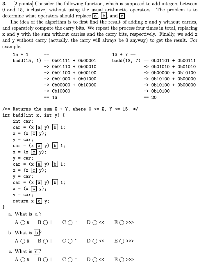Solved 3. [2 points] Consider the following function, which | Chegg.com