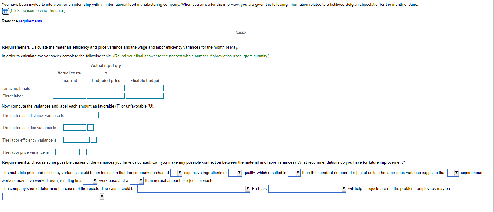 Solved Data table The chocolatier manufactures truffles in | Chegg.com