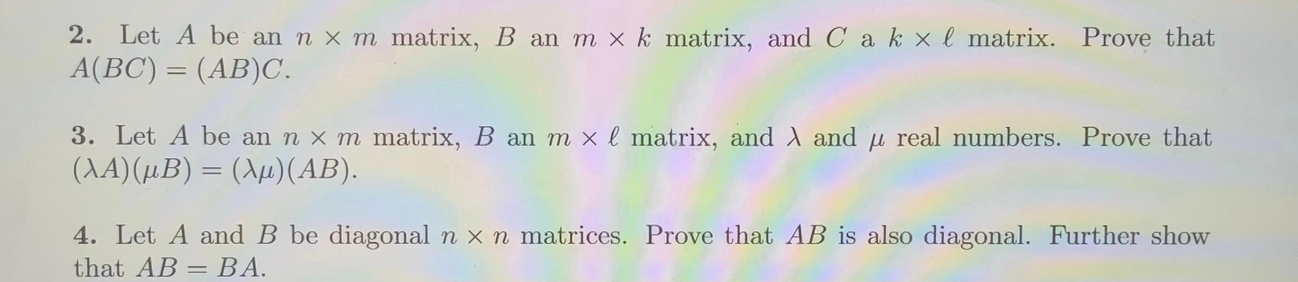 Solved 2. Let A be an n x m matrix, B an m x k matrix, and C | Chegg.com