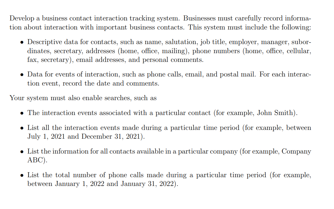 Solved sql database Develop a logical data model based on | Chegg.com