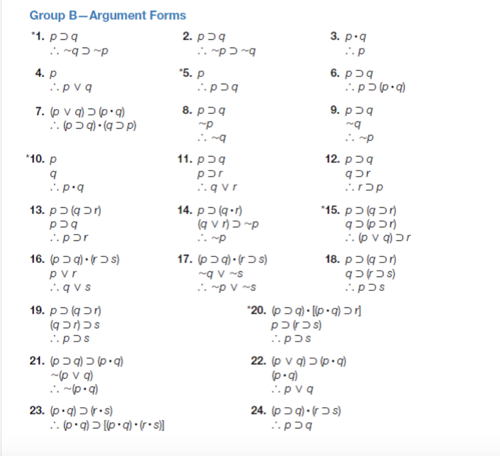 Here follow a group of arguments (Group A, lettered | Chegg.com