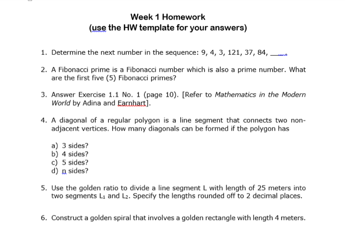 Solved Week 1 Homework (use the HW template for your | Chegg.com