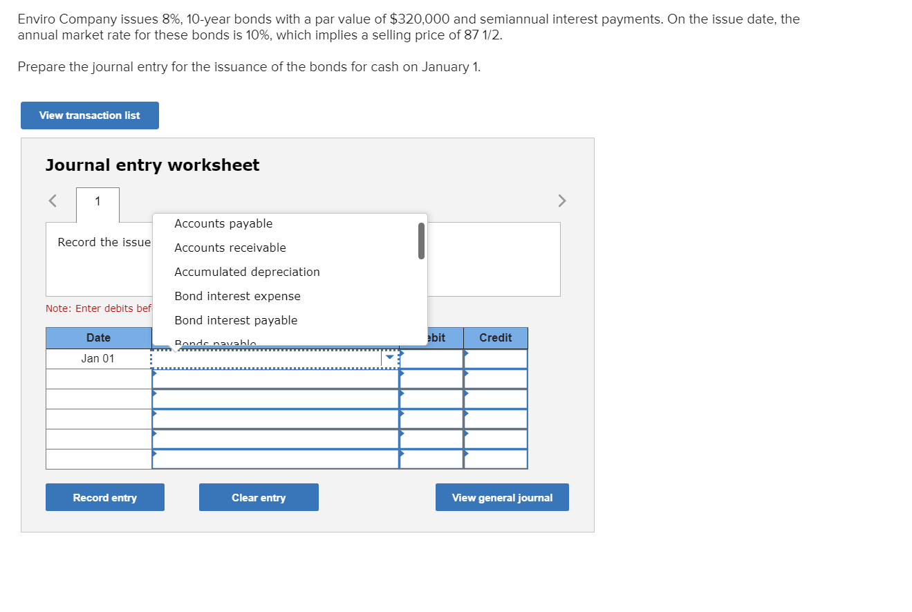 Solved Enviro Company issues 8%, 10-year bonds with a par | Chegg.com
