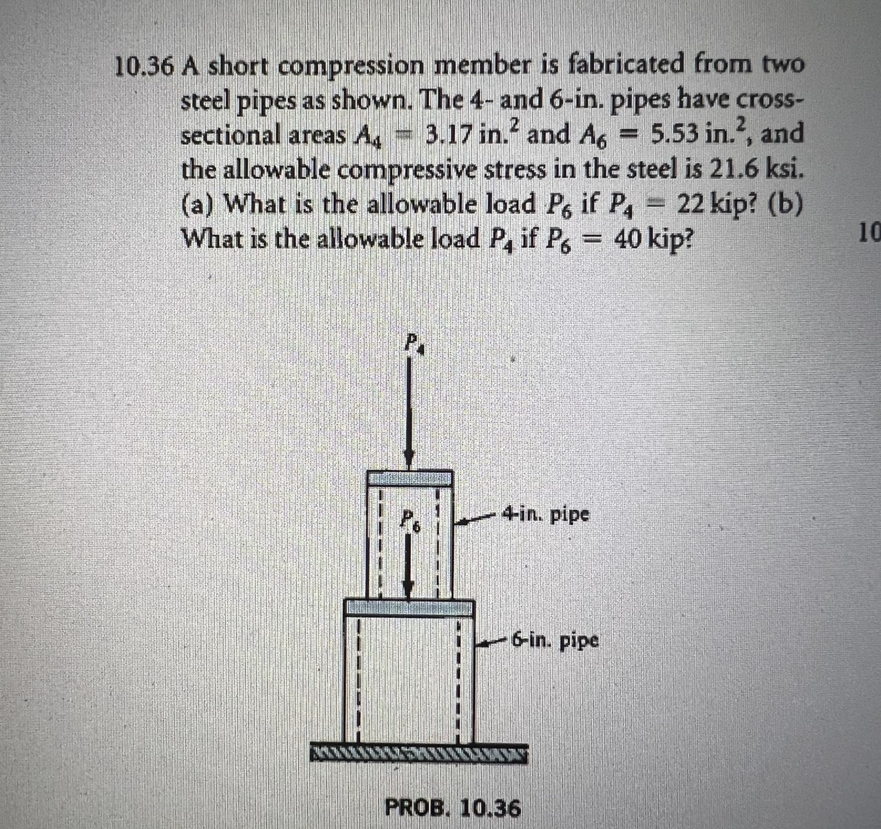 Solved 10.36 A short compression member is fabricated from | Chegg.com
