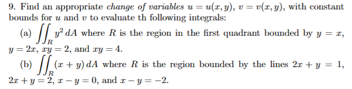 Solved Find an appropriate change of variables | Chegg.com