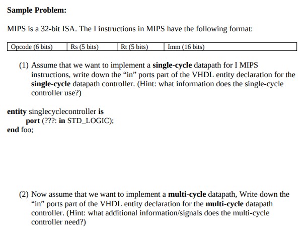 Solved Sample Problem: MIPS is a 32-bit ISA. The I | Chegg.com