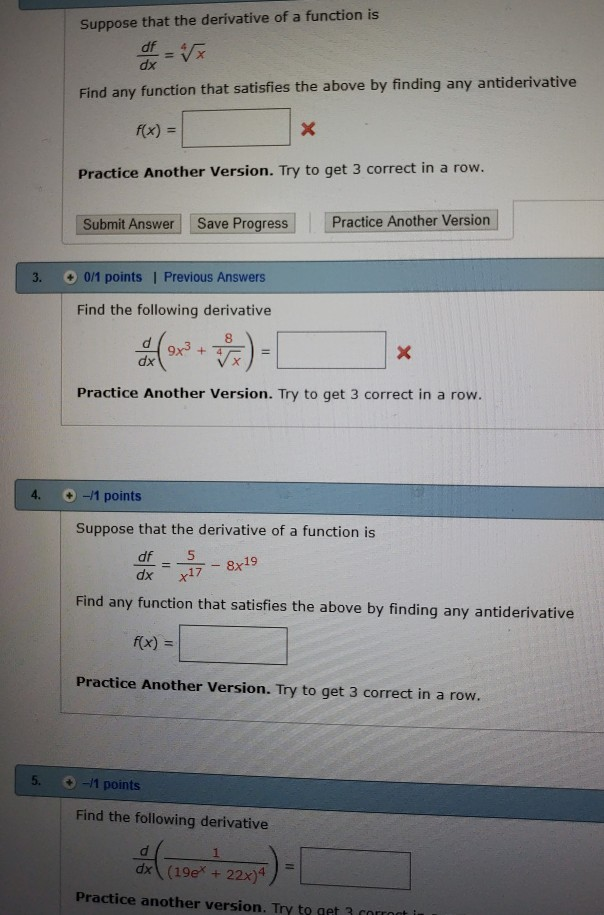 Solved Suppose that the derivative of a function is df 4 dx | Chegg.com