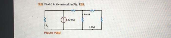 Solved Find I_1 in the network in Fig. P2.9. | Chegg.com