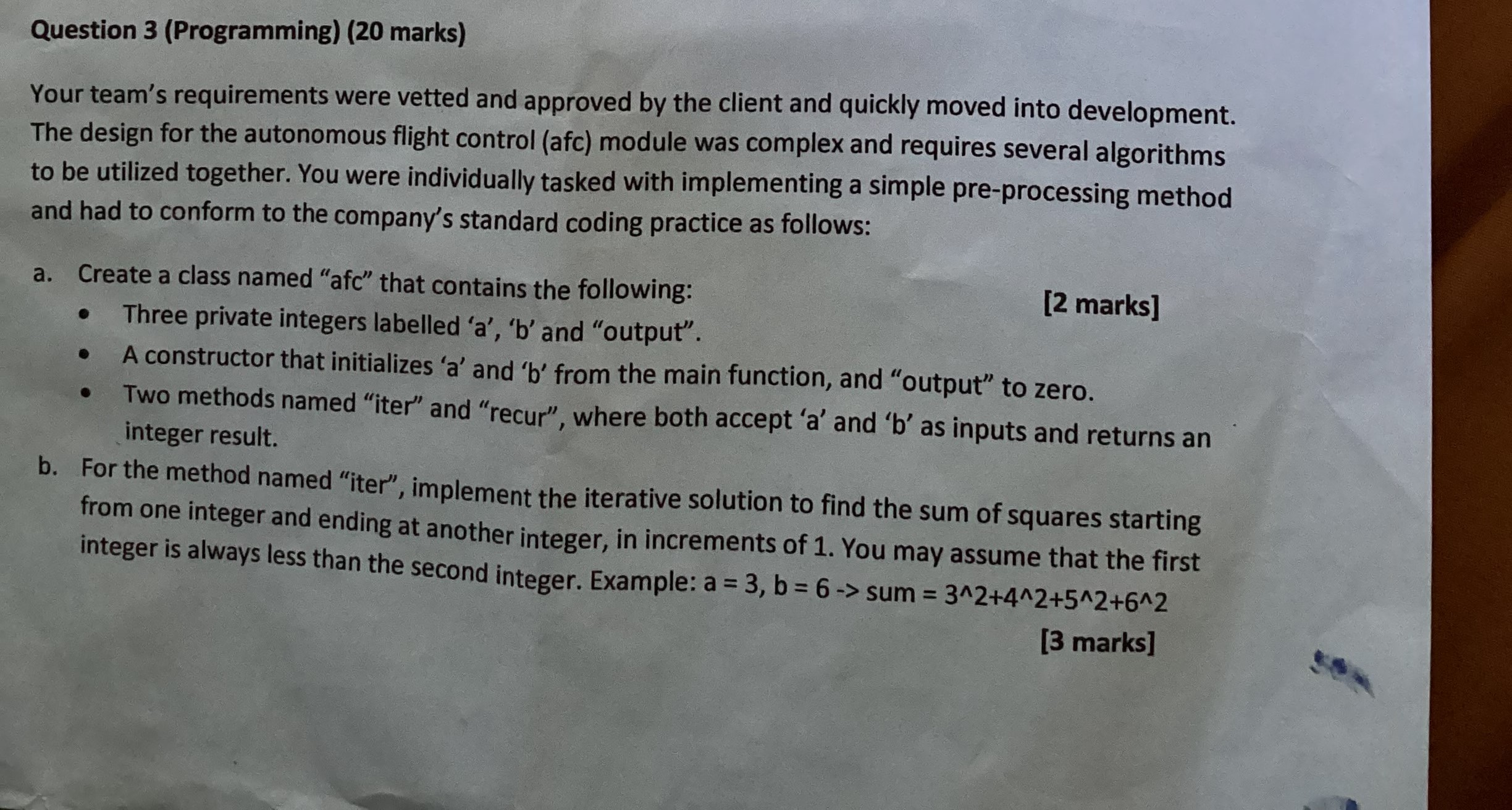 Question 3 (Programming) (20 marks) Your team's | Chegg.com