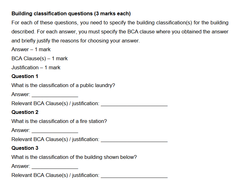 Solved Building classification questions ( 3 marks each) For | Chegg.com