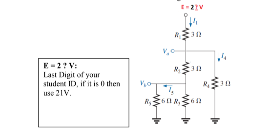 Solved E=28V Calculate the currents I2 and I3 and Determine | Chegg.com