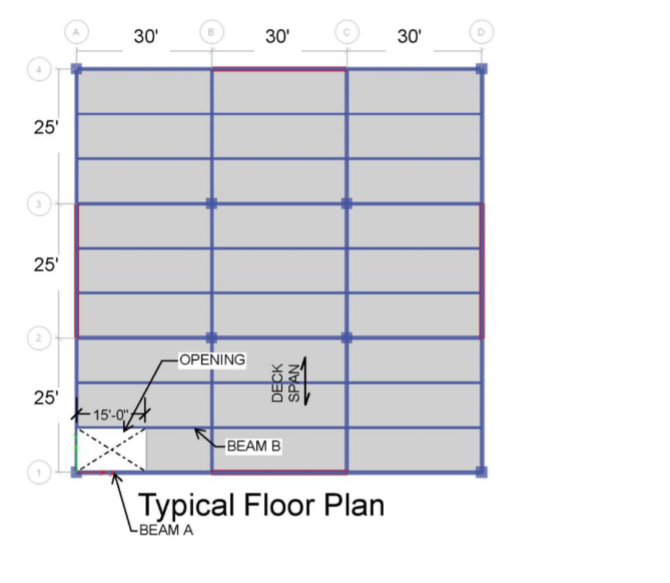 Solved A typical floor framing plan with a mechanical | Chegg.com