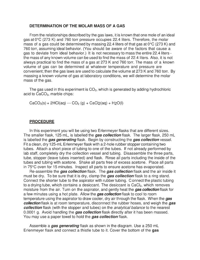 Is it important to use dry flask in this experiment? | Chegg.com