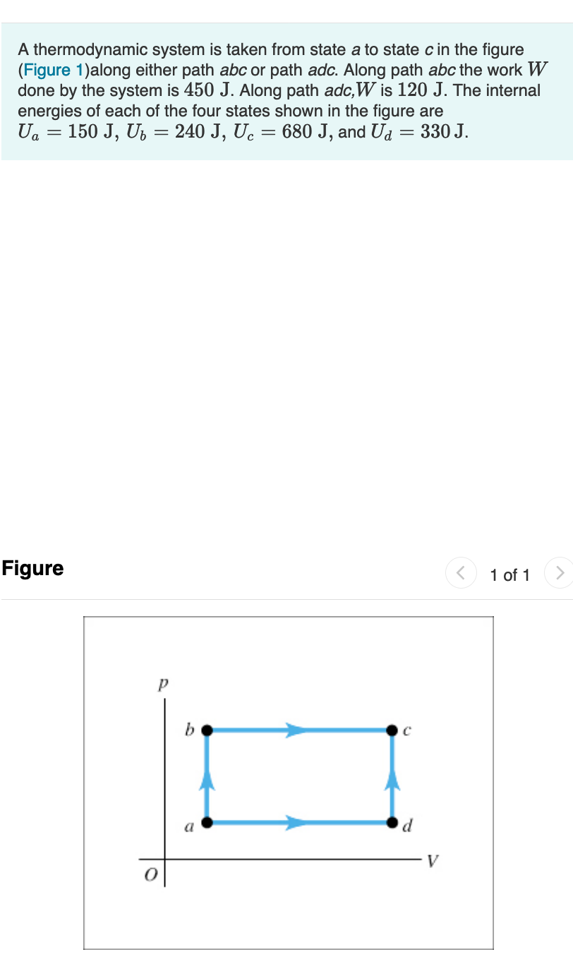 Solved A thermodynamic system is taken from state a to state | Chegg.com