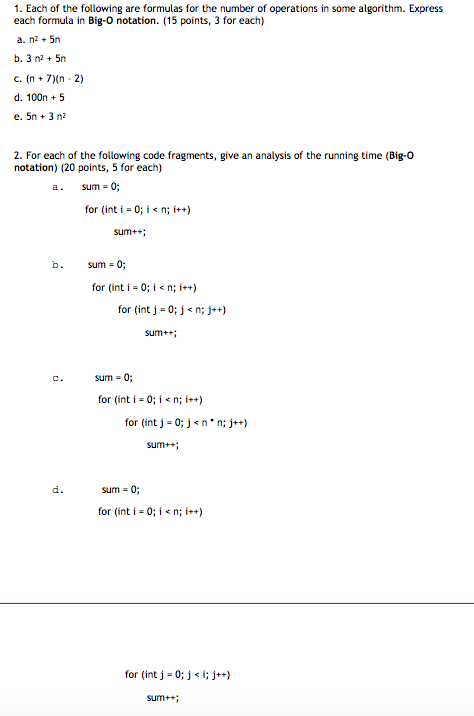 1. Each of the following are formulas for the number | Chegg.com