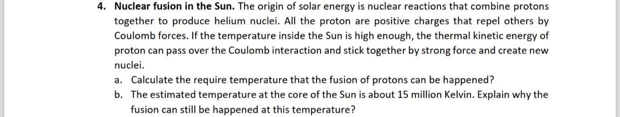 Solved Nuclear fusion in the Sun. The origin of solar energy | Chegg.com