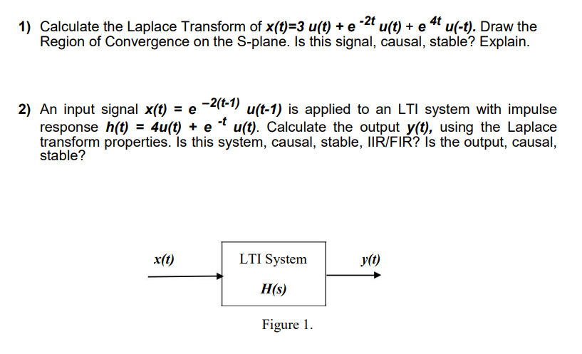 Solved 1) Calculate the Laplace Transform of | Chegg.com