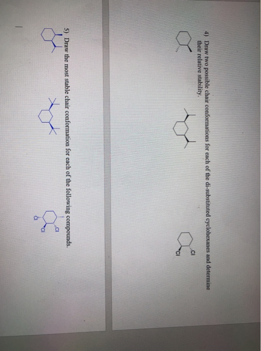 Solved 1) Draw a chair conformation of cyclohexane. Then, | Chegg.com