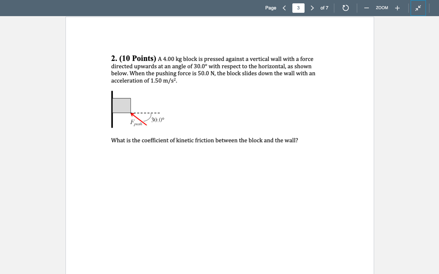 Solved 2. (10 Points) A 4.00 kg block is pressed against a | Chegg.com