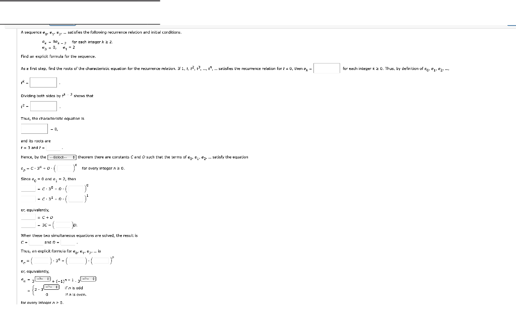 Solved ∴ sequence e0,r1,z2,… satisfies the following | Chegg.com