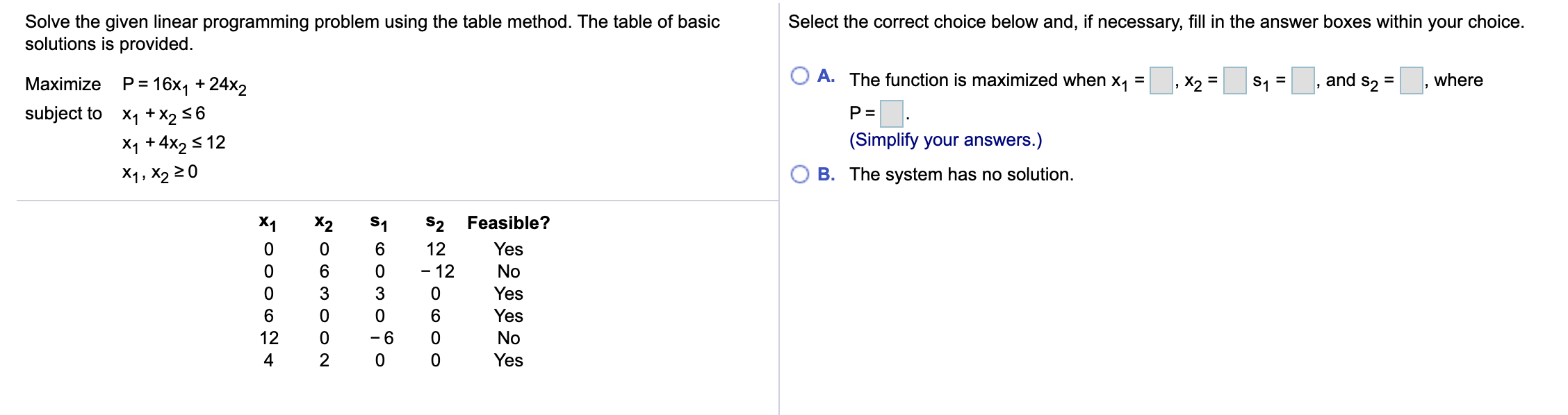 Solved Solve the given linear programming problem using the | Chegg.com