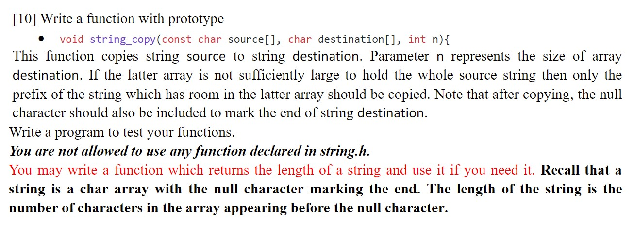 Solved . [10] Write a function with prototype void | Chegg.com