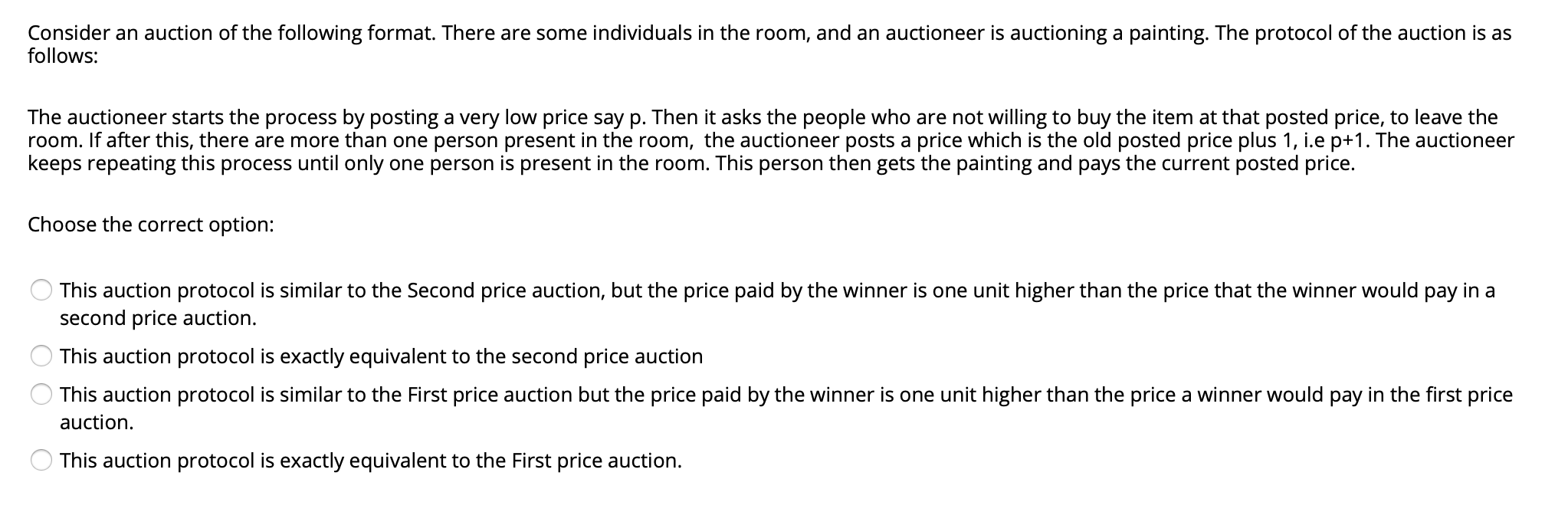 Solved Consider an auction of the following format. There | Chegg.com