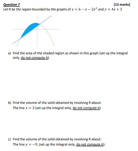 Solved Question 7 [12 marks] Let R be the region bounded by | Chegg.com