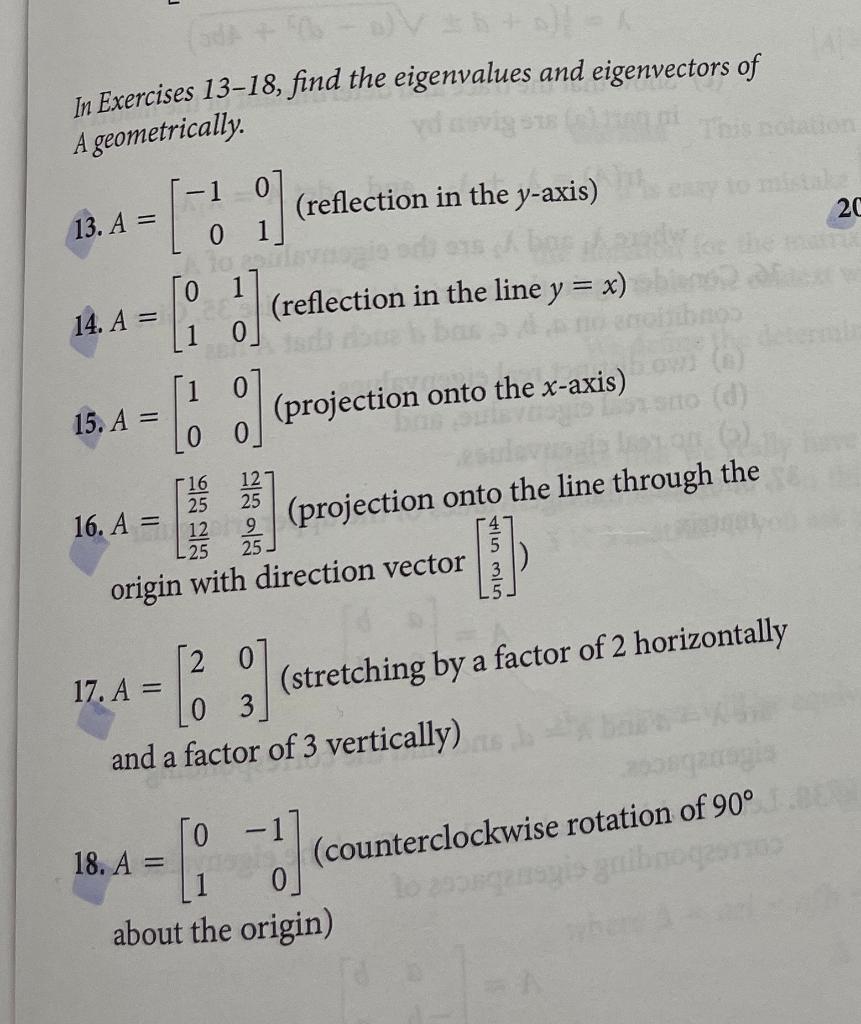 Solved In Exercises 13-18, find the eigenvalues and | Chegg.com