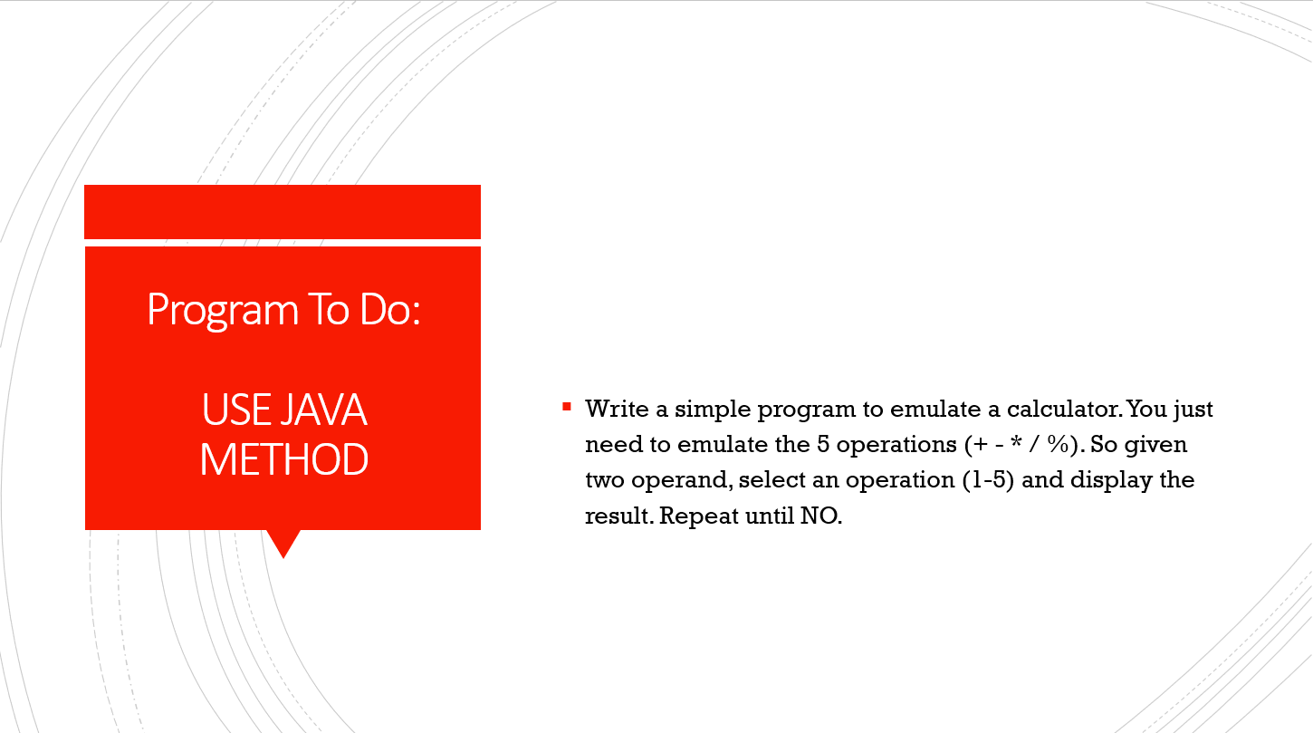 Solved Program To Do Use Java Method Write A Simple 