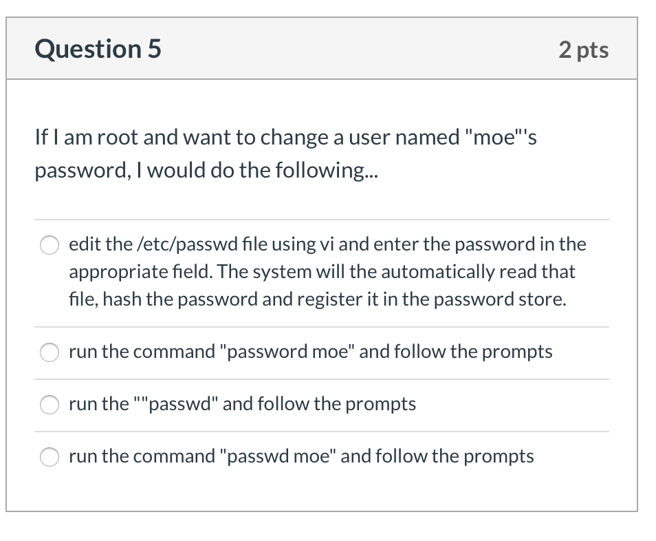 Solved Question 3 2 pts Issuing the command "chmod 754 | Chegg.com