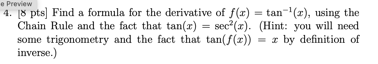 Solved pts ﻿Find a formula for the derivative | Chegg.com