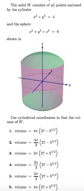 Solved The solid W consists of all points enclosed by the | Chegg.com