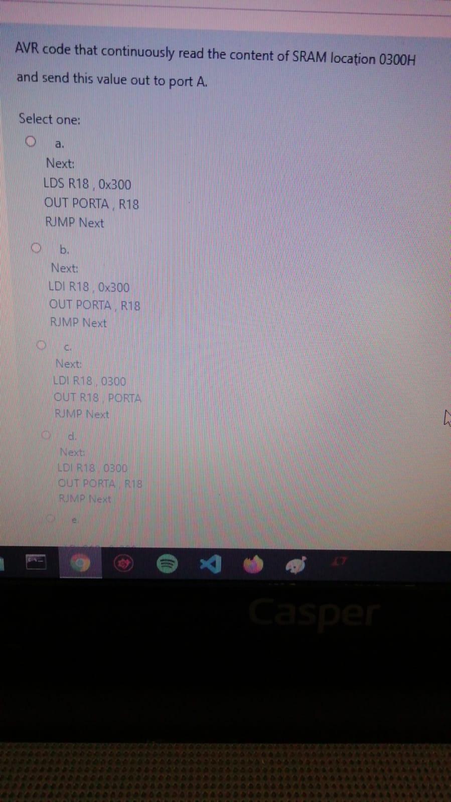 Solved AVR code that continuously read the content of SRAM | Chegg.com