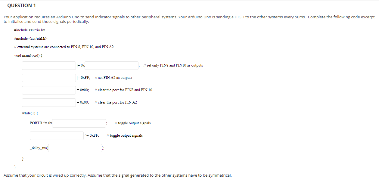 Solved QUESTION 1 Your application requires an Arduino Uno | Chegg.com