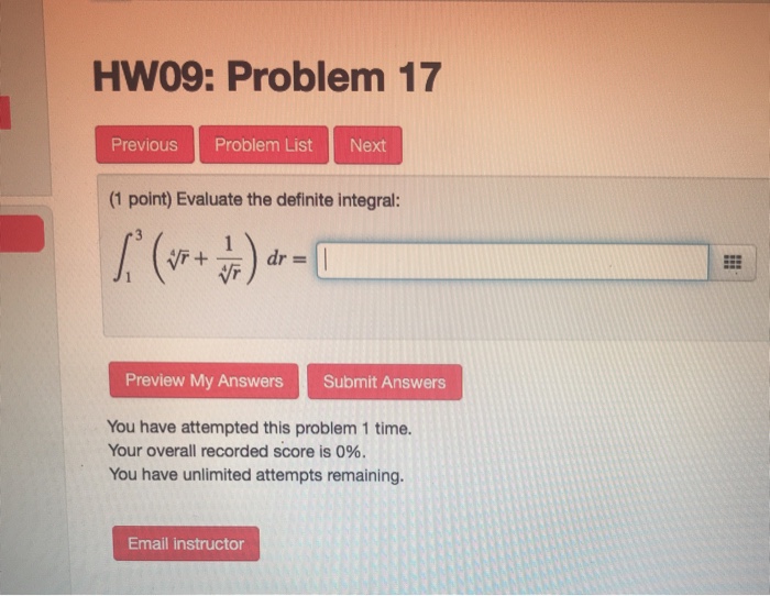 Solved HW09: Problem 17 Previous Problem List Next (1 point) | Chegg.com