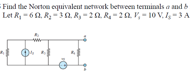 Solved Find the Norton equivalent network between terminals | Chegg.com