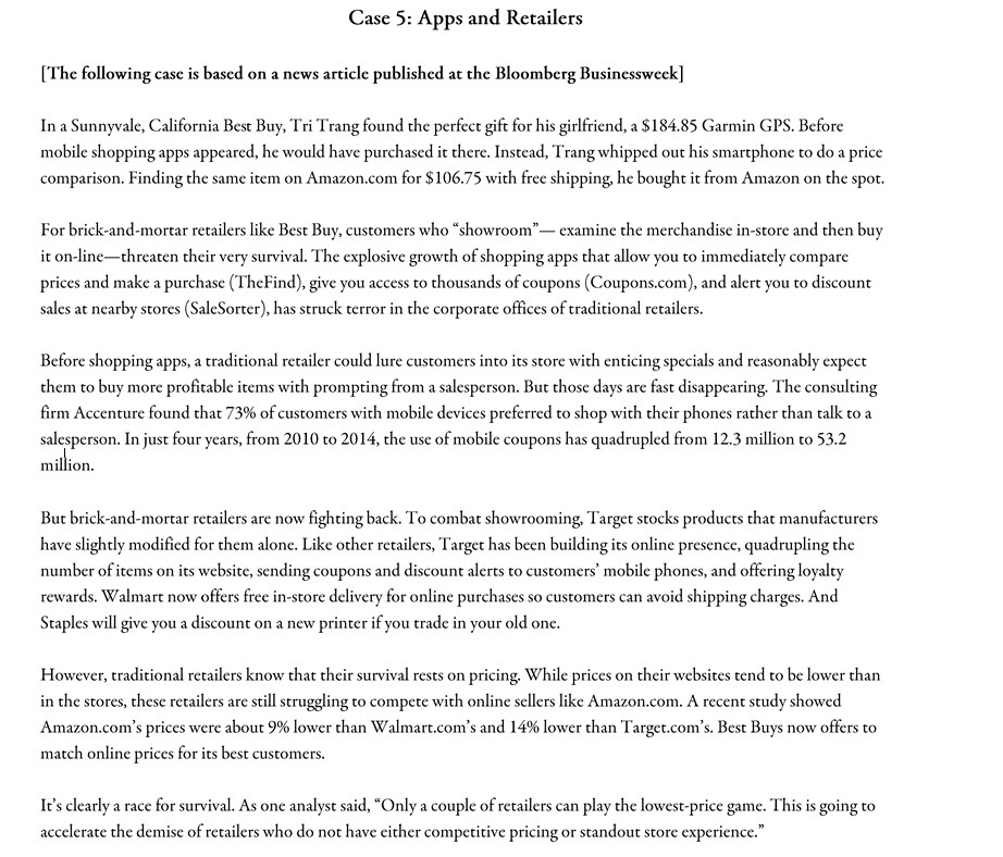 Solved Case 5: Apps and Retailers [The following case is | Chegg.com