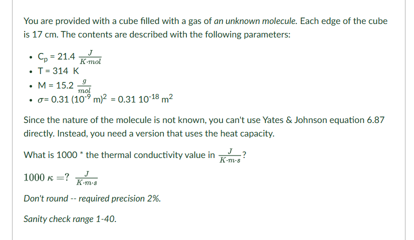 Solved HELP ASAP You are provided with a cube filled with a | Chegg.com