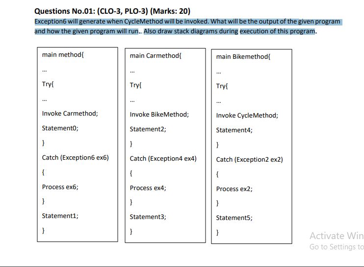 Solved Questions No 01 Clo 3 Plo 3 Marks 20
