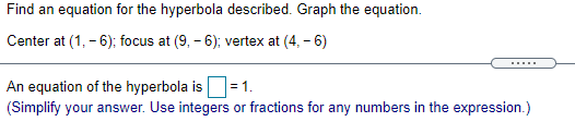 Solved Find an equation for the hyperbola described. Graph | Chegg.com