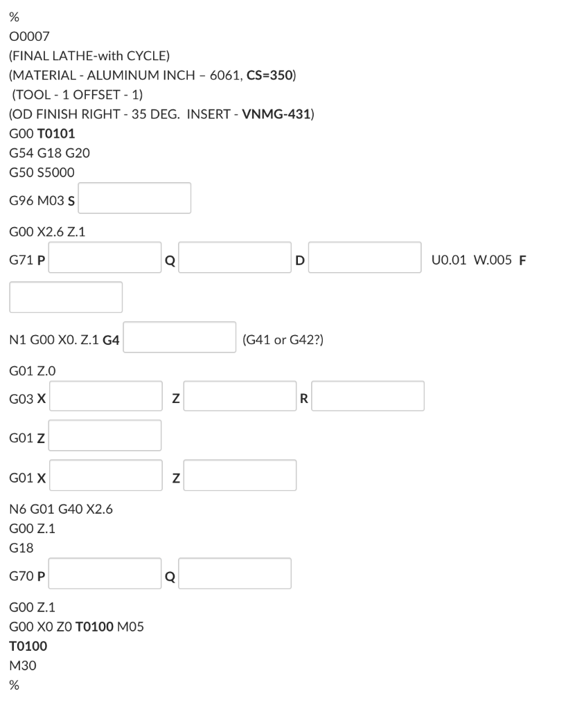 Write a short CNC Lathe program using rough and | Chegg.com