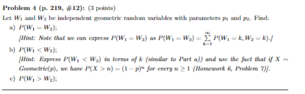 Solved Problem 4 (p. 219, \#12): ( 3 points) Let W1 and W2 | Chegg.com