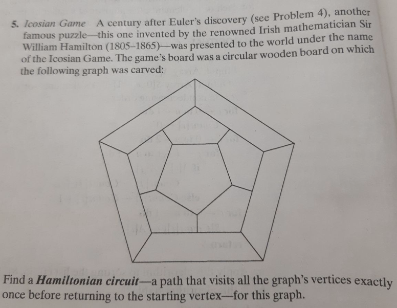 Solved 5. Icosian Game A century after Euler's discovery | Chegg.com